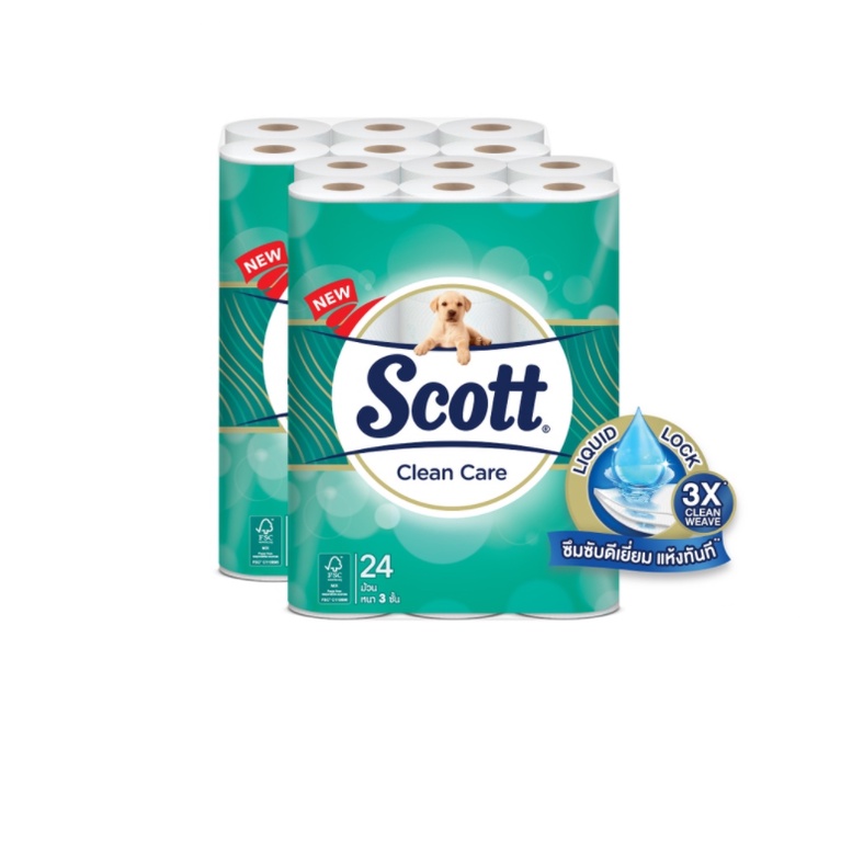 สก๊อตต์ คลีนแคร์ กระดาษชำระ หนา 3ชั้น ขนาด 24 ม้วน x 2 แพ็ค (รวม 48 ...