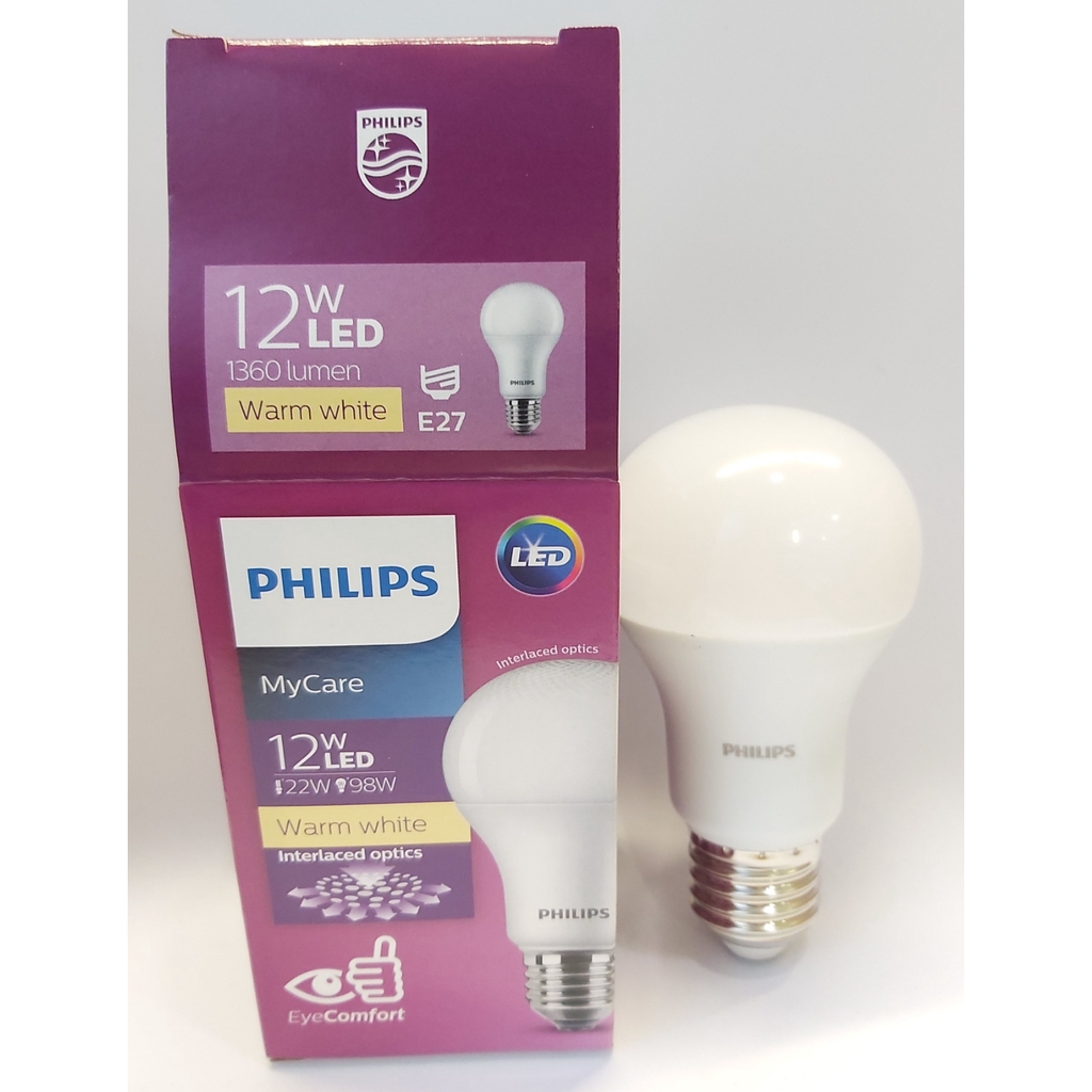 Philips LED Bulb 12W A60 E27 3000K/6500K/4000K | Shopee Thailand