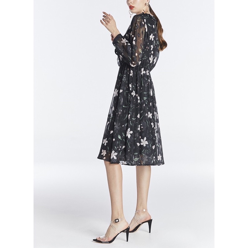 Espada Dress ลายดอกไม้ สีดำ Size XL รุ่น Floral Print Dress 3986 ...