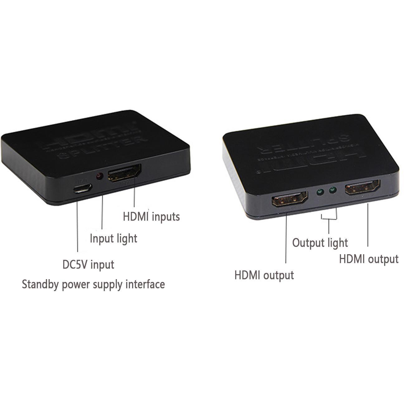 1X2 HDMI Splitter 1 ถึง 2 HDMI Switcher เครื่องแยกหน้าจอ 1080P.แพ็คเกจ ...