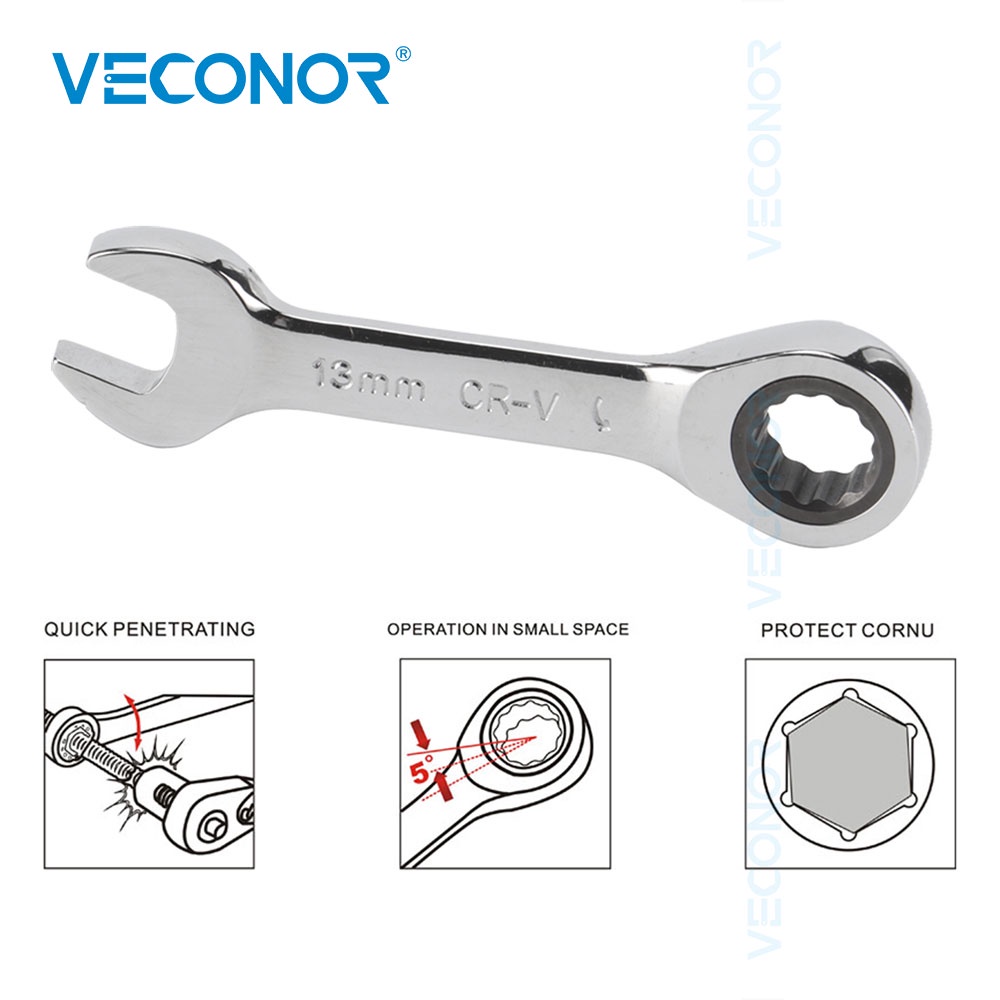 ของแท้ 100 8Pcs Mini Ratchet Wrench Tools Set Ultra-short Keys of ...