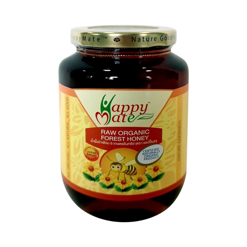 (Happy Mate Raw Organic Forest Honey) 630g. น้ำผึ้งป่าเดือน 5 เกษตร ...