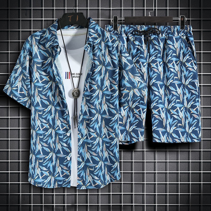 chilala Hawaii Seaside Beach Vacation Suit Men Loose Large Size Couple ...