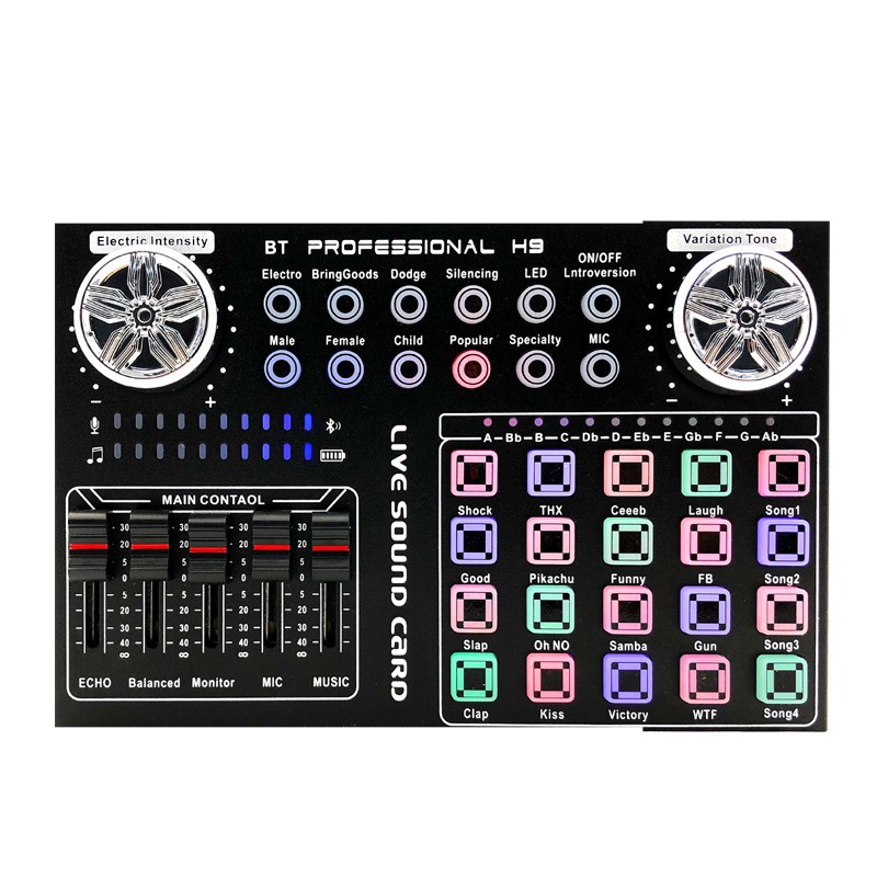 H9 Audio Live Sound Card สำหรับโทรศัพท์คอมพิวเตอร์ชุดหูฟัง USB ไมโครโฟน ...