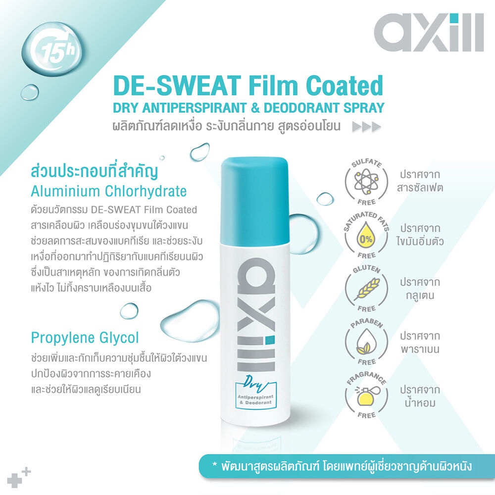 Facelabs Axill Dry Antiperspirant & Deodorant Spray 80ml. | Shopee Thailand