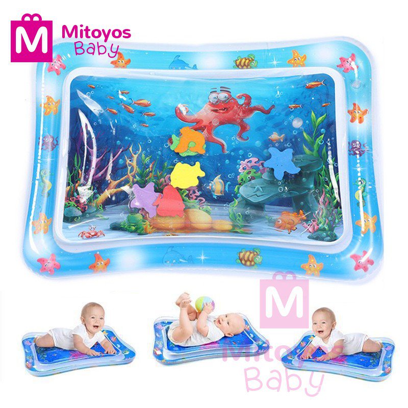 Baby Tummy Time Play Mat Water Inflatable Ocean Aquarium Sensory Pad ...