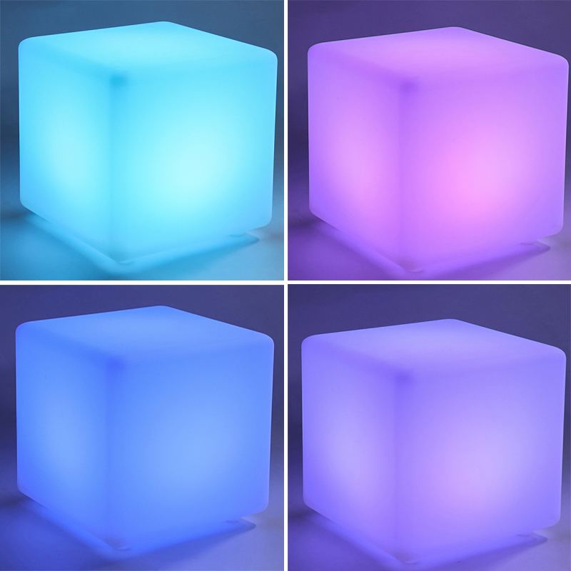 Newest 20cm RGB LED Light Cube Seat Chair Waterproof Rechargeable LED ...