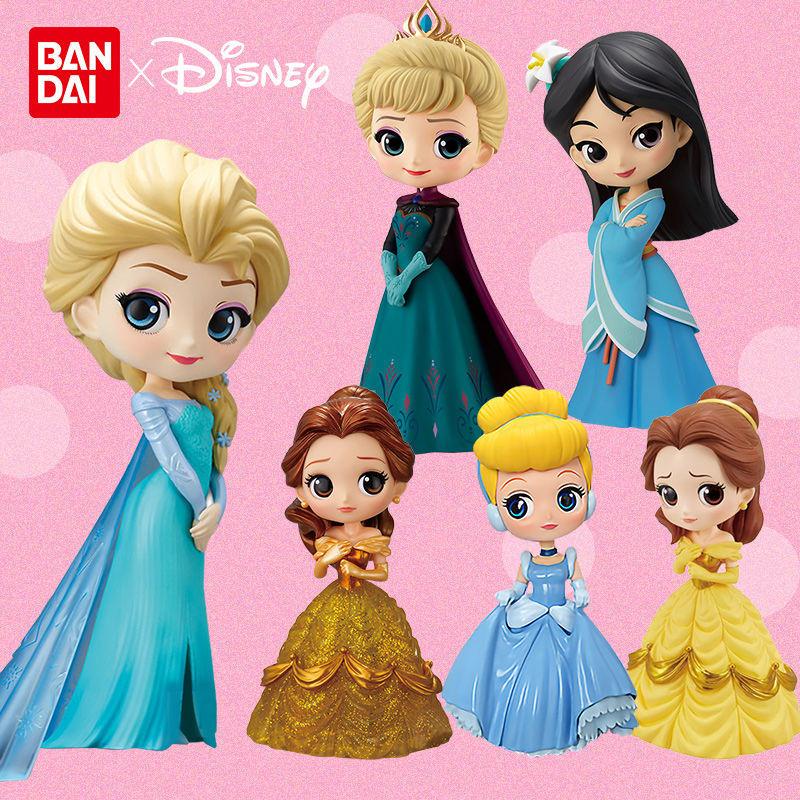 Disney Bandai Qposket ของแท้ ฟิกเกอร์เจ้าหญิงดิสนีย์ Frozen Elsa Jasmine Mulan Snow White ...