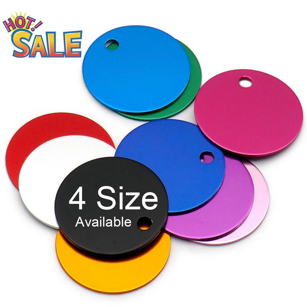 Wholesale 100pcs Round Aluminium Dog ID Tag Custom Cat Dogs Name Pet ID ...