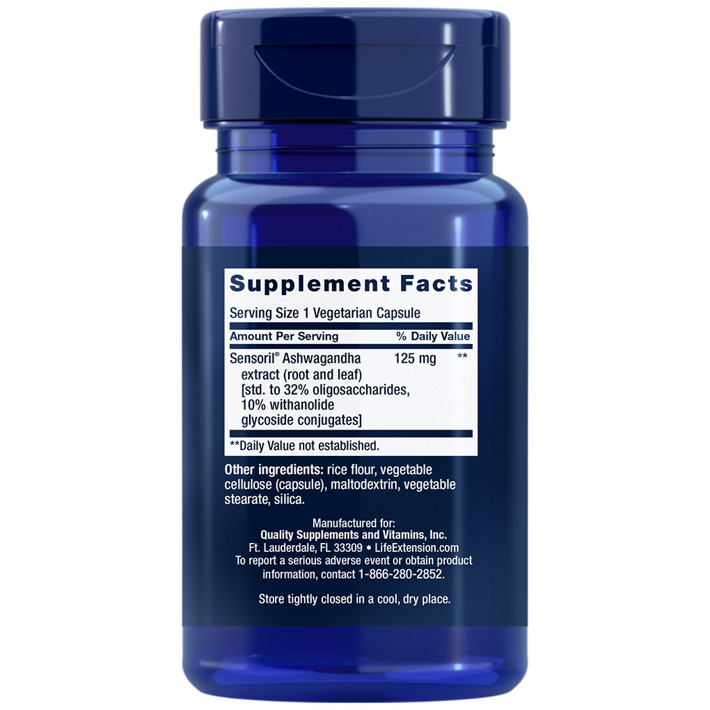 Life Extension Optimized Ashwagandha 60 Vegetarian Capsules ...