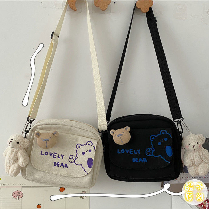 inschicน่ารักหมีผ้าใบถุงเล็กหญิงญี่ปุ่นฮาราจูกุน้องสาวนุ่มโบราณความ ...