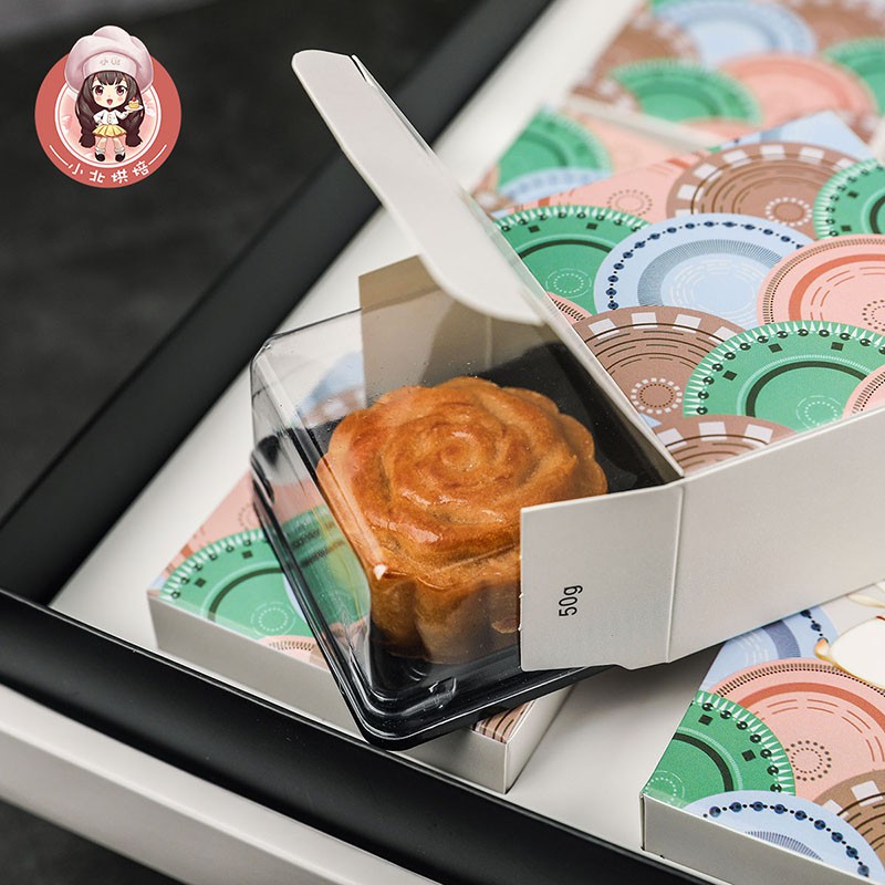 Mid-autumn moon cake packaging gift box egg yolk crispy moon cake box ...