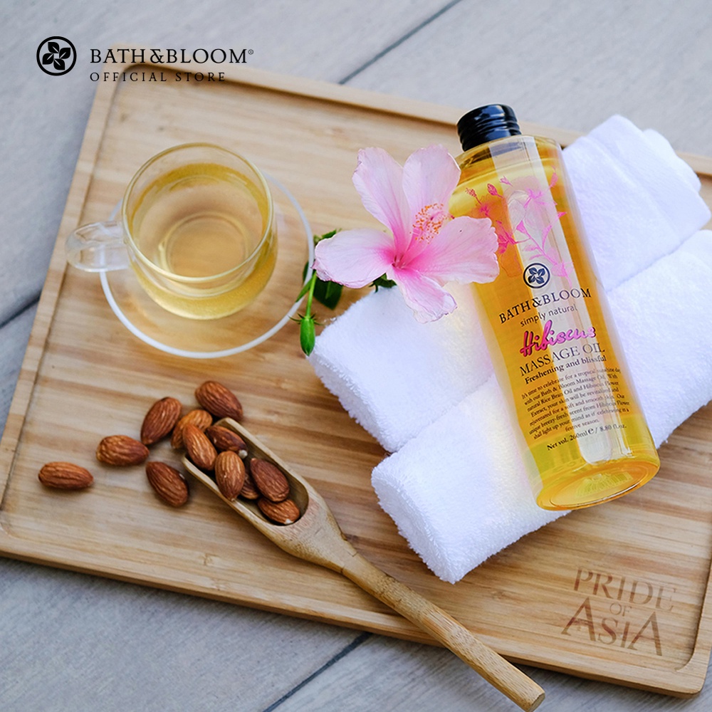 BBHS007 BATH BLOOM Hibiscus Massage Oil 260ml บาธ แอนด์ บลูม น้ำมันนวดอโรมา กลิ่นดอกชบา 260 มล ...