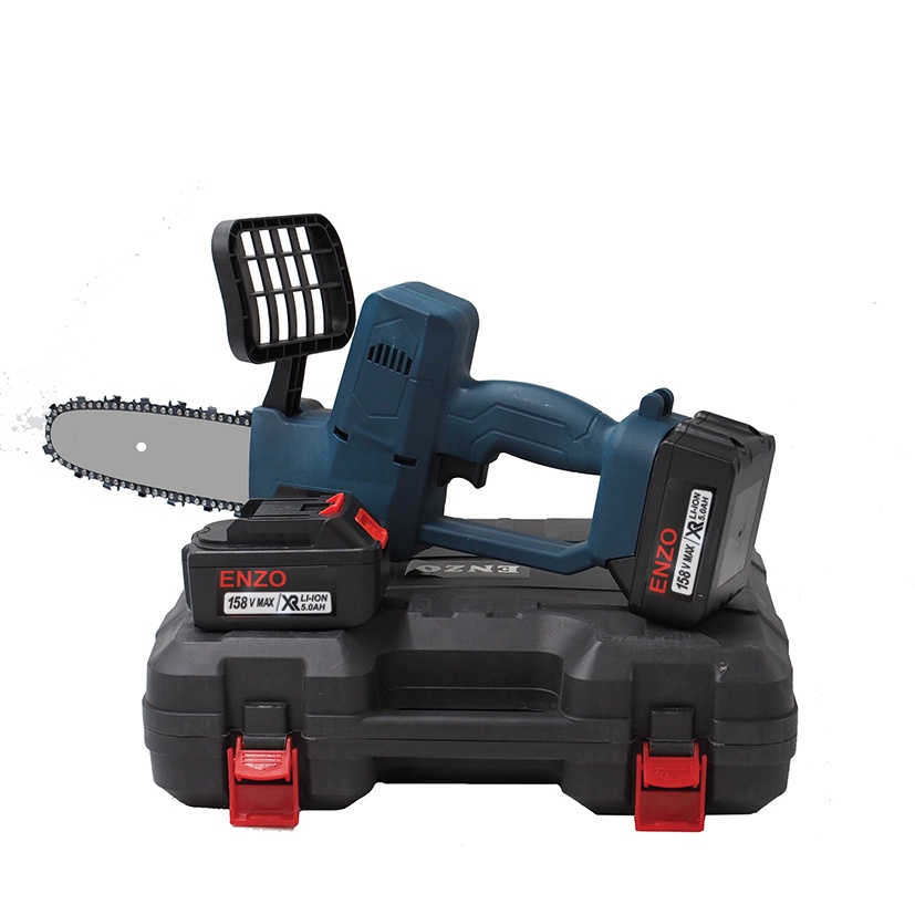 เลื่อยโซ่ไร้สาย เลื่อยโซ่แบตเตอรี่ เลื่อยโซ่ไฟฟ้า ENZO 158V แถมแบต 2 ก้อน รับฟรีตลับเมตร1 อัน ...