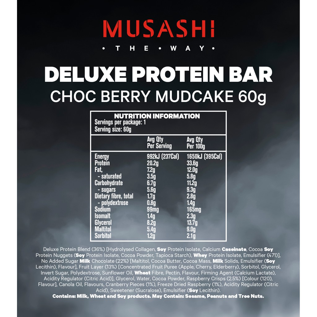 Musashi Deluxe Protein Bar (Box of 12) โปรตีนบาร์ โทรตีน 21 กรัม ...