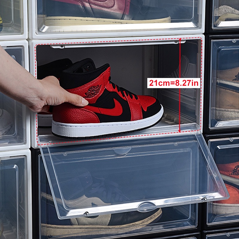 2pcs AJ Sneakers Box Hardened plastic shoe box Stackable Cabinet ...
