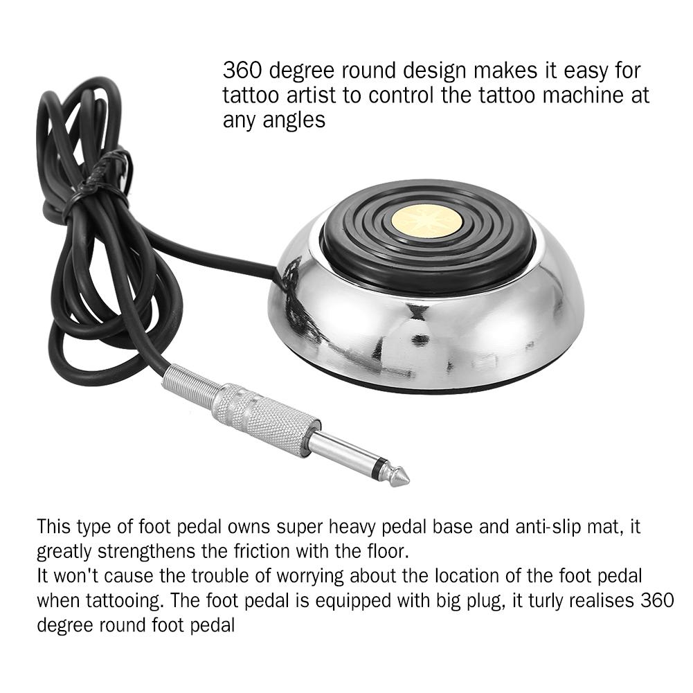 Stainless Steel Round Tattoo Foot Pedal Switch Tattoo Machine Accessory ...