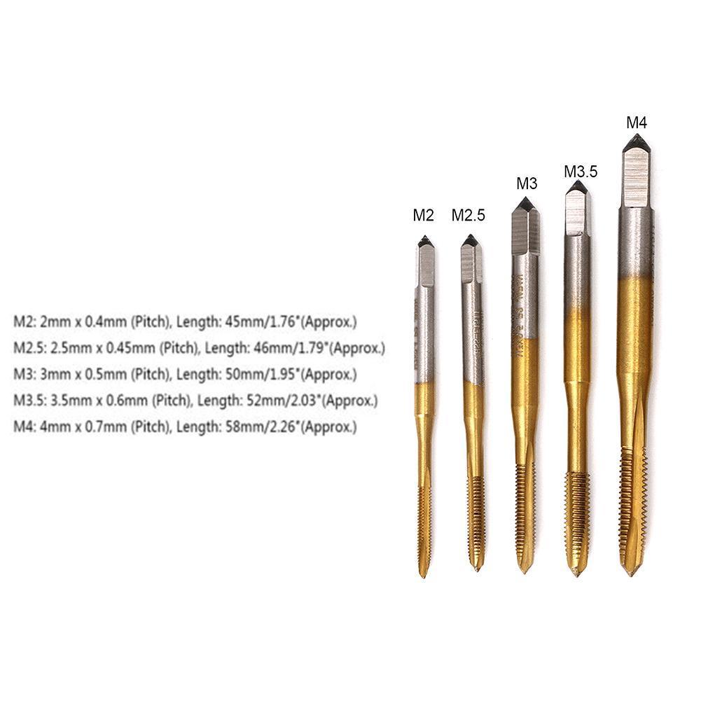 M2/M2.5/M3/M3.5/M4 HSS Metric Straight Flute Thread Screw Tap Plug Tap ...