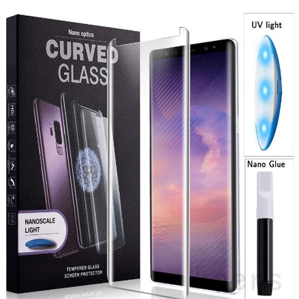 กระจกกาว UV Glue Screen Protector For Samsung Galaxy Note 9 Ultraviolet ...