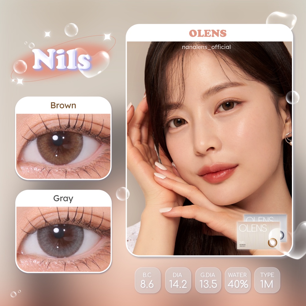 New Olens รุ่น NilS สี Brown Gray คอนแทคเลนส์รายเดือน - nanalens ...