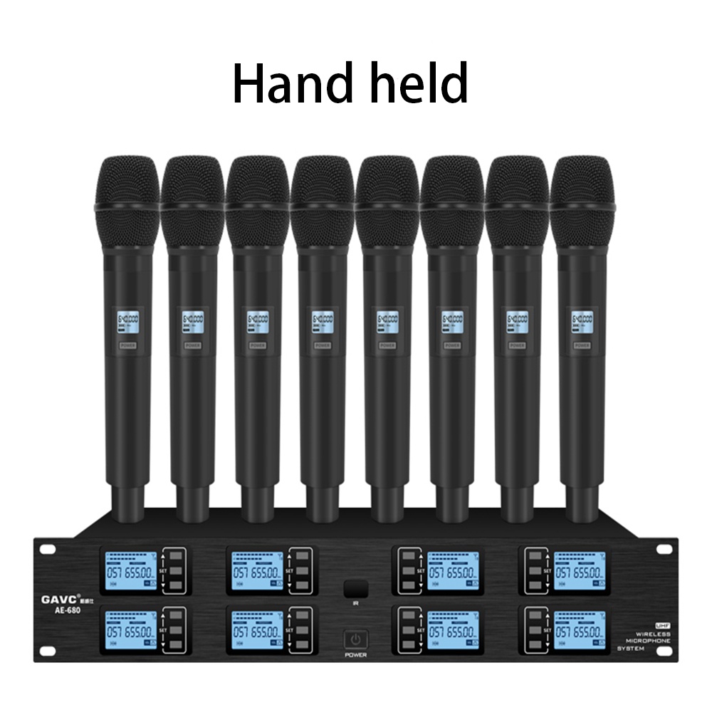 BProfessional UHF wireless microphone 8 channel handheld microphone ...