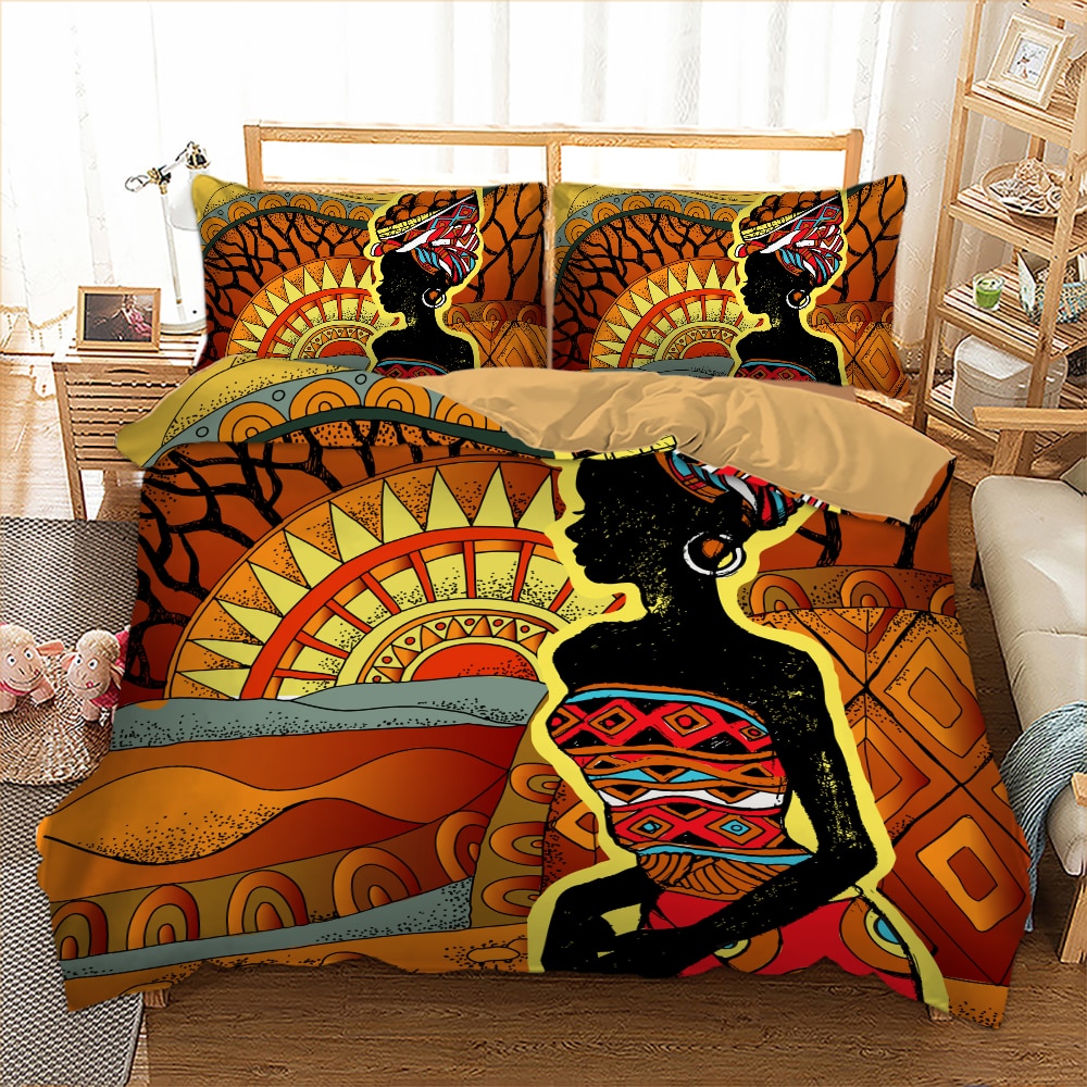 African People Bedding Set Woman Duvet Cover Twin Full Queen King Size ...