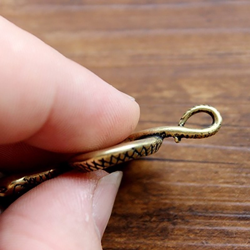 CNEDC Brass Vintage Snake Key Ring Key Chain Pendant Car Hanging Beads ...