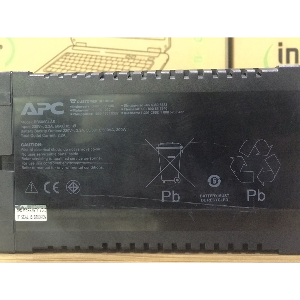 เครื่องสำรองไฟ พร้อมแบตเตอร์รี่ APC 500 VA 300 WATT พร้อมจัดส่งถึงบ้าน ...