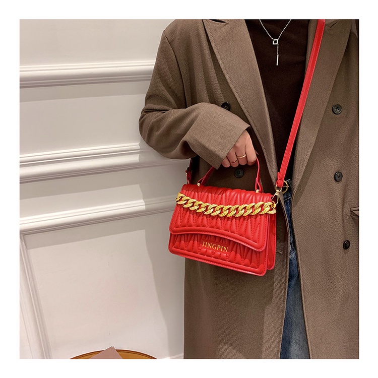 พร้อมส่ง กระเป๋าถือ กระเป๋าสะพายไหล่ แต่งสายโซ่คล้อง สําหรับสตรี เหมาะ ...