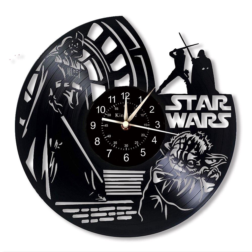Star Wars Clock Vinyl Record Wall Clock 12-Inch LED Lighting Clock ...