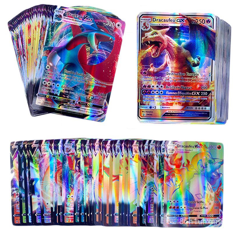 50-300Pcs French Pokemon Cards TAG TEAM GX V MAX VMAX Shining Card Game ...