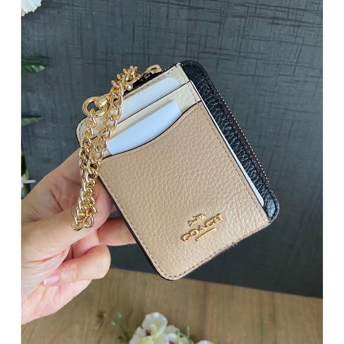พร้อมส่ง แท้ New Coach ZIP CARD CASE IN COLORBLOCK (COACH C1886 ...