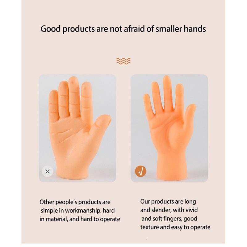 2Pcs Funny Mini Hands Creative Finger Fidget Toys Small Hand Tease the ...