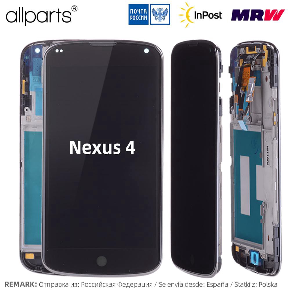 (allparts) หน้าจอสัมผัส lg nexus 4 e 960 สําหรับ lg lcd kontras bisa ...