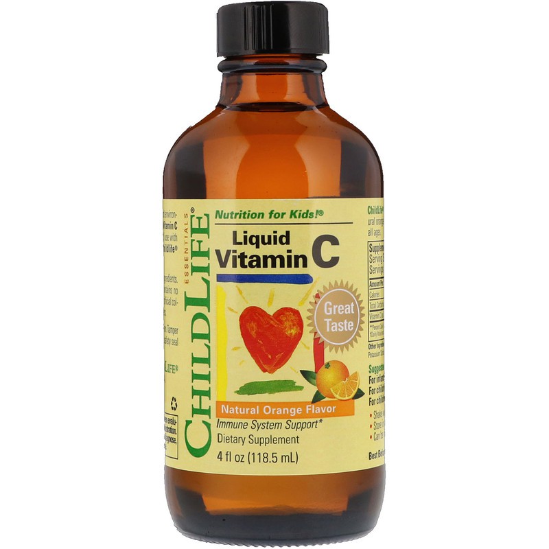 ChildLife Essentials Liquid Vitamin C Natural Orange Flavor 4 fl oz ...