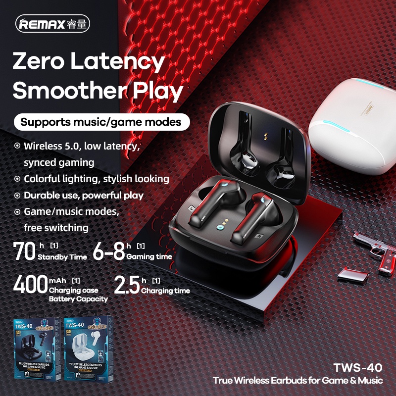 Remax Tws-40 ชุดหูฟังบลูทูธไร้สายสําหรับเล่นเกม - 0794wwu2x3 - ThaiPick