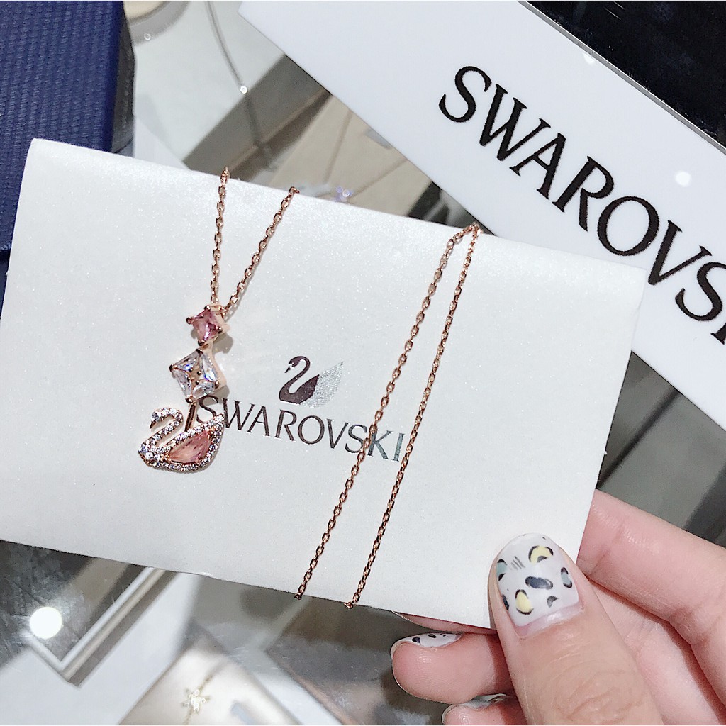 SWAROVSKI(สวารอฟสกี้) SWAN สร้อยคอคริสตัลกระดูกไหปลาร้า 5187404 ของขวัญ ...