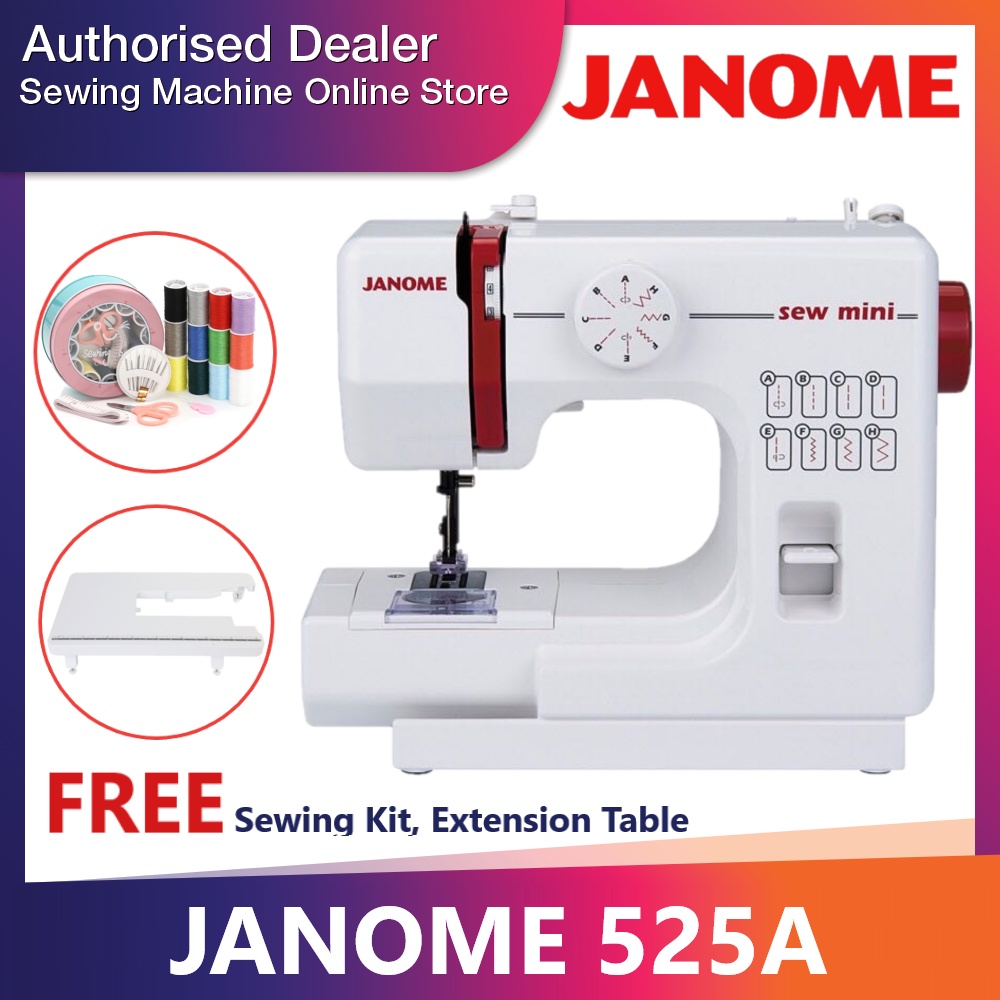 READY STOCK Janome Mini Sewing Machine 525A / Mesin Jahit Mini Janome ...