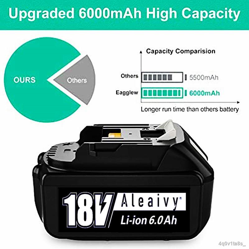 แบตเตอรี่ aleaivy original Makita 18V 6000mAh rechargeable power tool with BMS balanced lithium ...