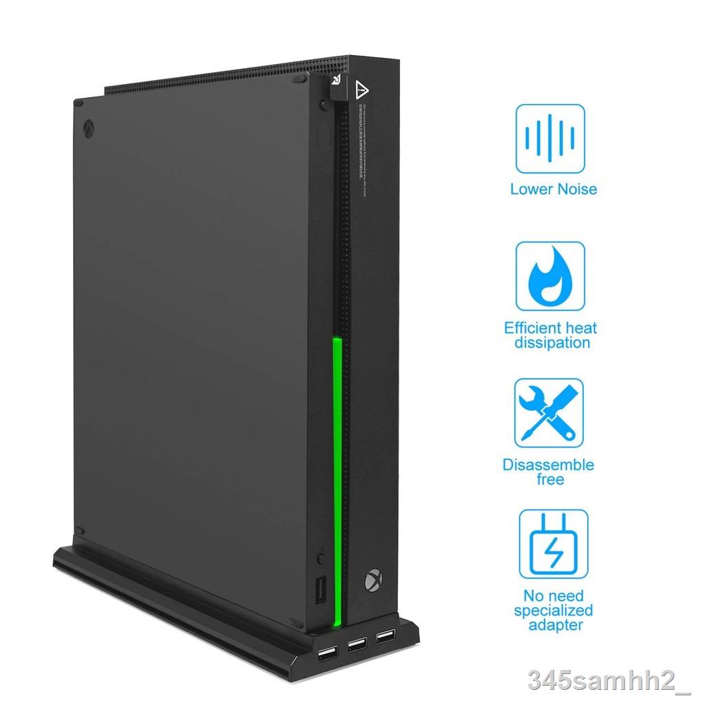 Xbox One X Vertical Stand with Cooling Fan with 3 USB Ports and a Light ...