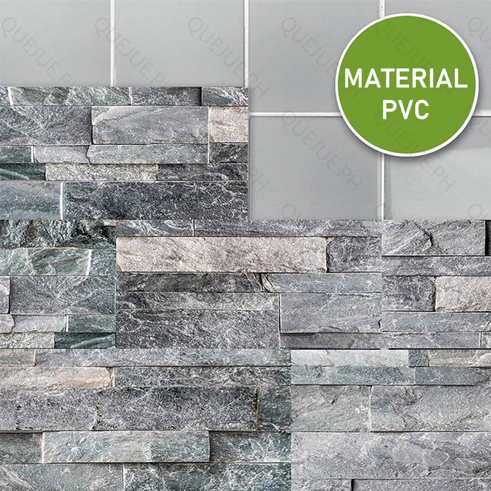 9PCS Gray Self-adhesive Stone Brick Wall Sticker Tile Sticker Bathroom ...
