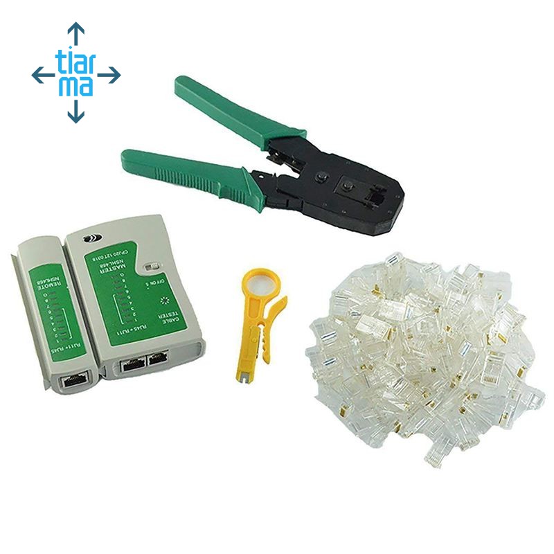 Network Ethernet LAN Kit 4 in 1 Cable Tester +Crimping Plier Crimper ...