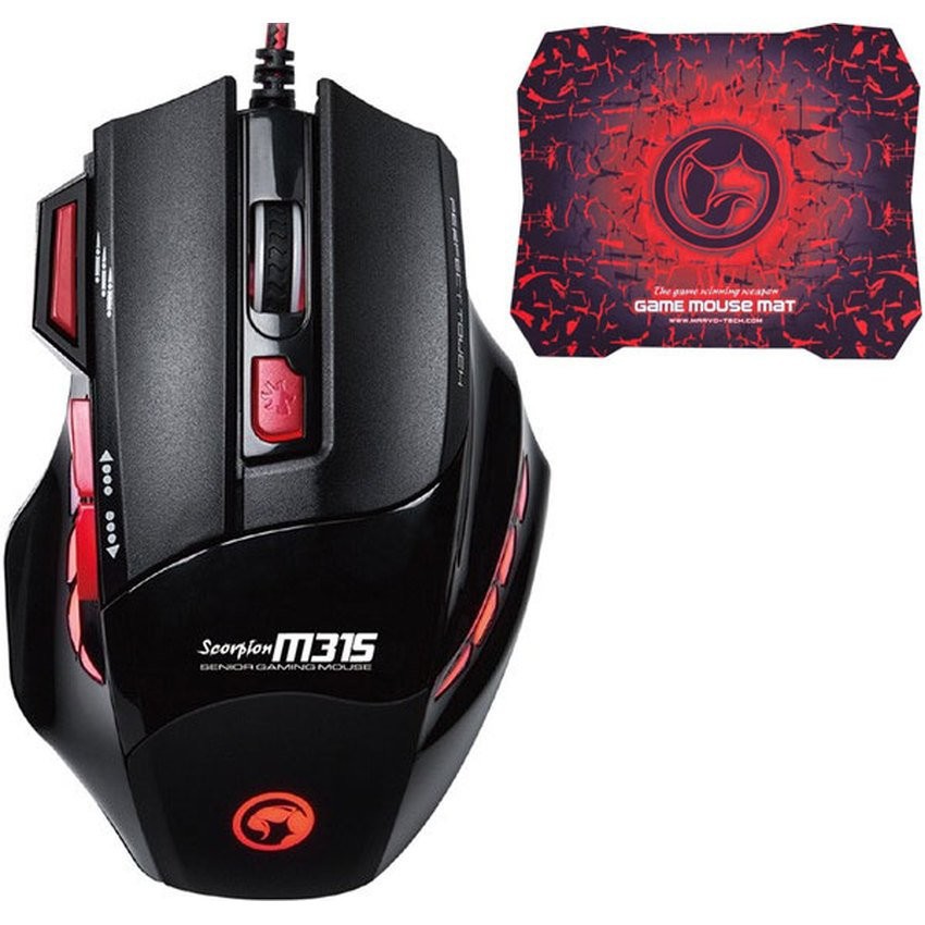 Marvo Gaming Mouse Scorpion Buthus M315 + G1/G909+G1 - wr12fsa - ThaiPick