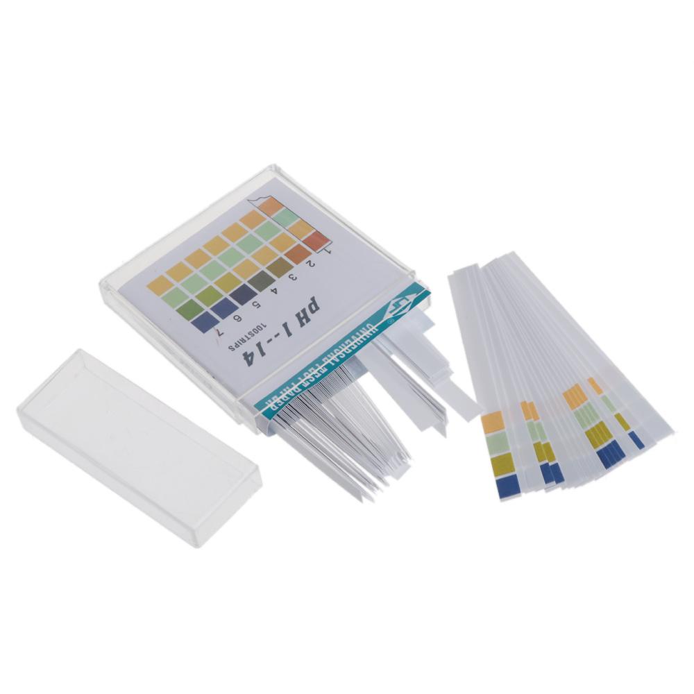 กระดาษ100 Strips 1-14 PH Alkaline Acid Indicator Paper Water Saliva ...