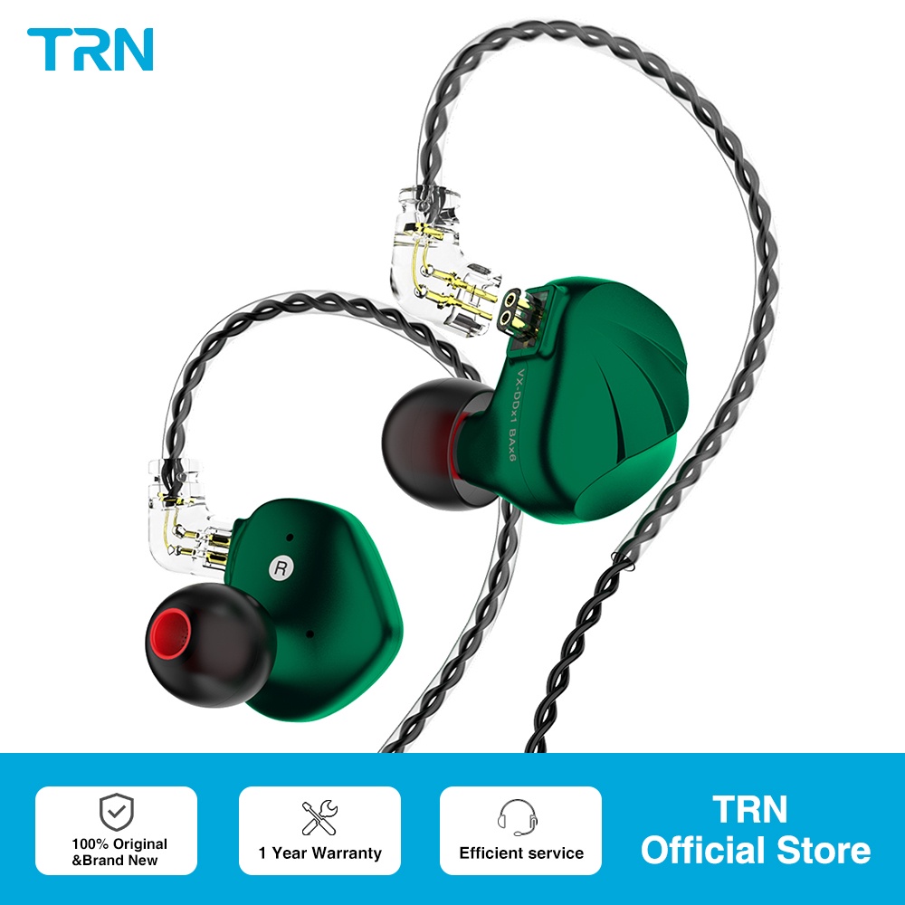 New TRN VX 6BA1DD Hybrid Metal In Ear Earphone IEM HIFI DJ Monitor ...