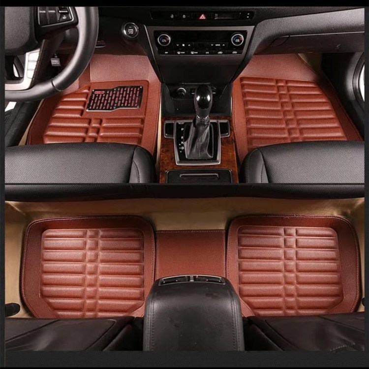 YL 5pcs/set Universal Car Mat Floor Guard Protection Mat Anti-sli PU ...