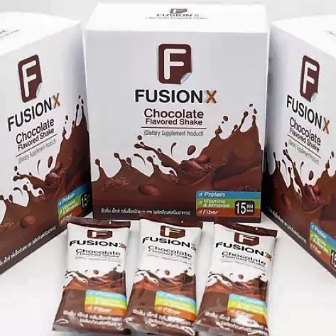 เวย์โปรตีนคุณภาพสูง ฟัวชั่นเอ็กซ์ (1 กล่อง จำนวน 15 ซอง) รสช็อกโกแลต ...