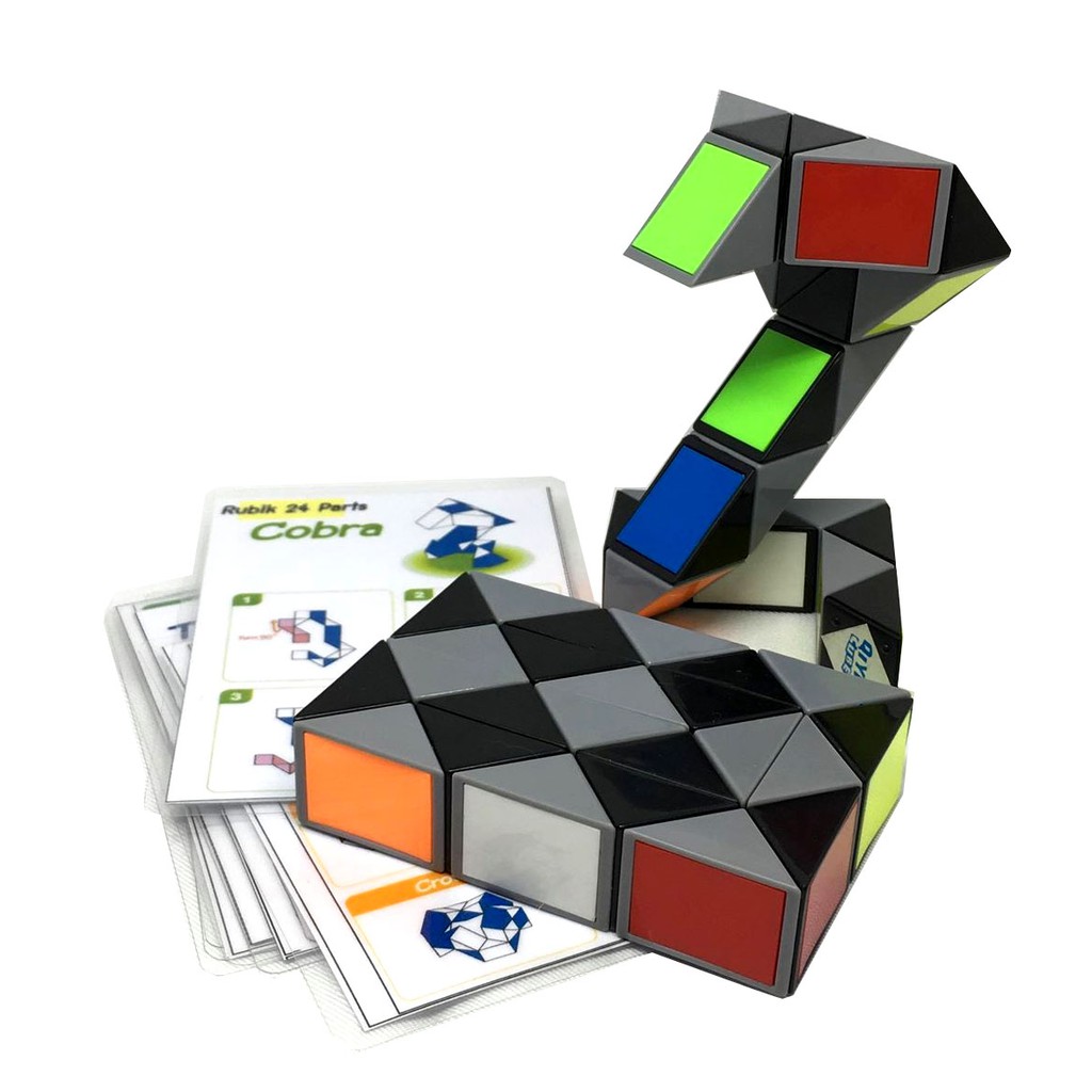 รูบิคงู Rubik Snake Twist 24 ท่อน แบบหลากสี ขนาดมาตราฐาน (3 cmชิ้น ...