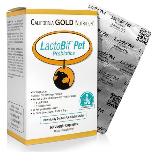 LactoBif Pet Probiotics(สำหรับสัตว์เลี้ยง)5 Billion CFU, 60 Veggie ...