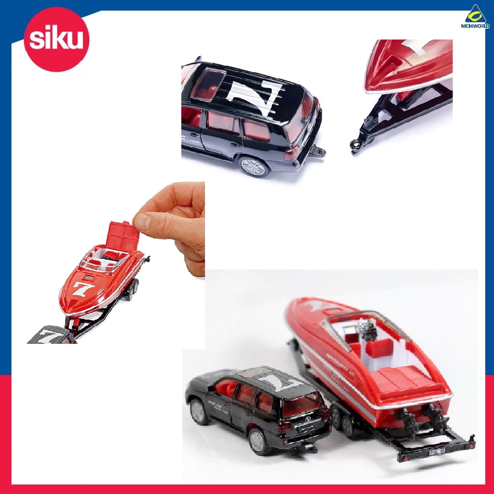 SIKU Car with Motorboat โมเดลรถสะสม ซิกุโมเดล รถยนต์พ่วงเรือ รหัส ...